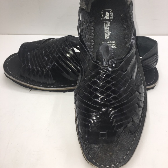 Handmade | Shoes | Mens Black Sandals Huarache Pachuco Mexican ...